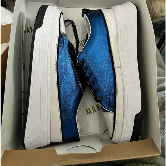 makers fashion now | Shoes | Nwt Blue Metallic Sneakers | Poshmark